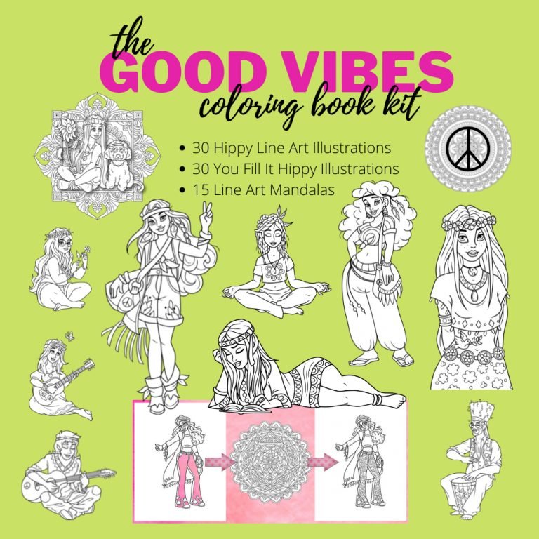 GOODVIBEScoloringbookkit - Color Me Positive PLR