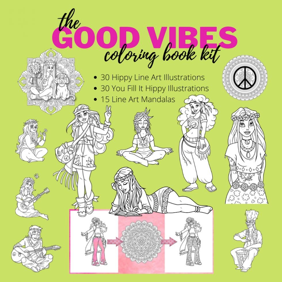 GOODVIBEScoloringbookkit - Color Me Positive PLR