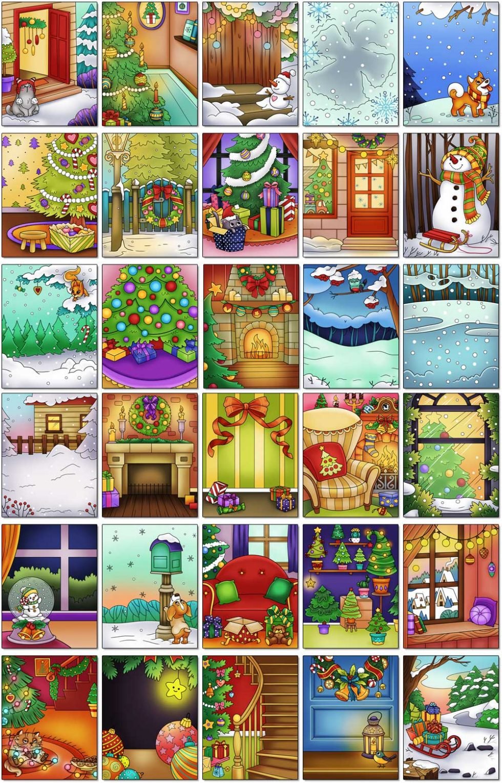 Merry Christmas Kids Color Backgrounds - Color Me Positive PLR